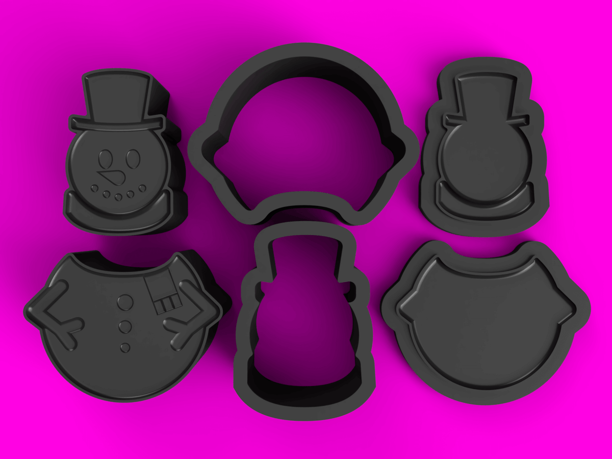 2 Piece Snowman Bath Bomb Mold STL Download