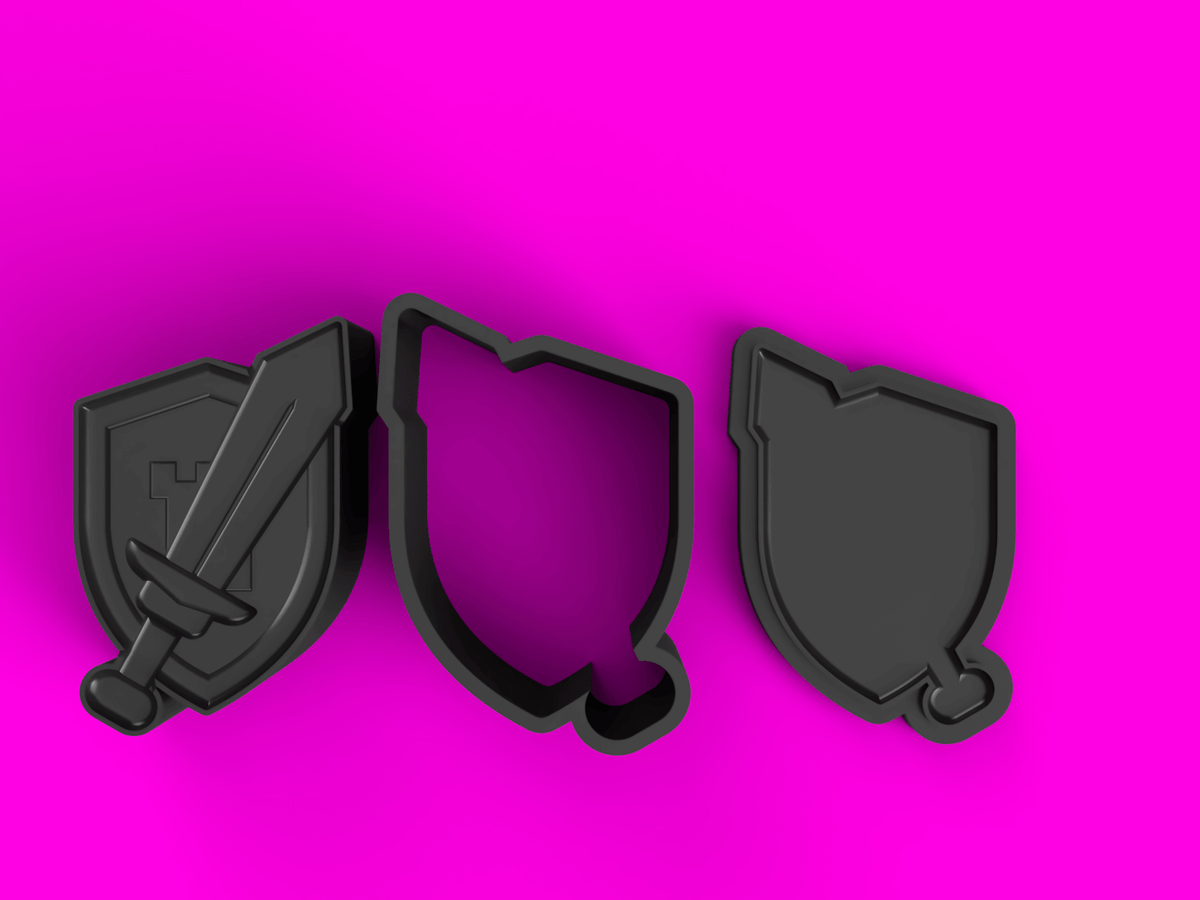 Shield with Sword Bath Bomb Mold STL Download